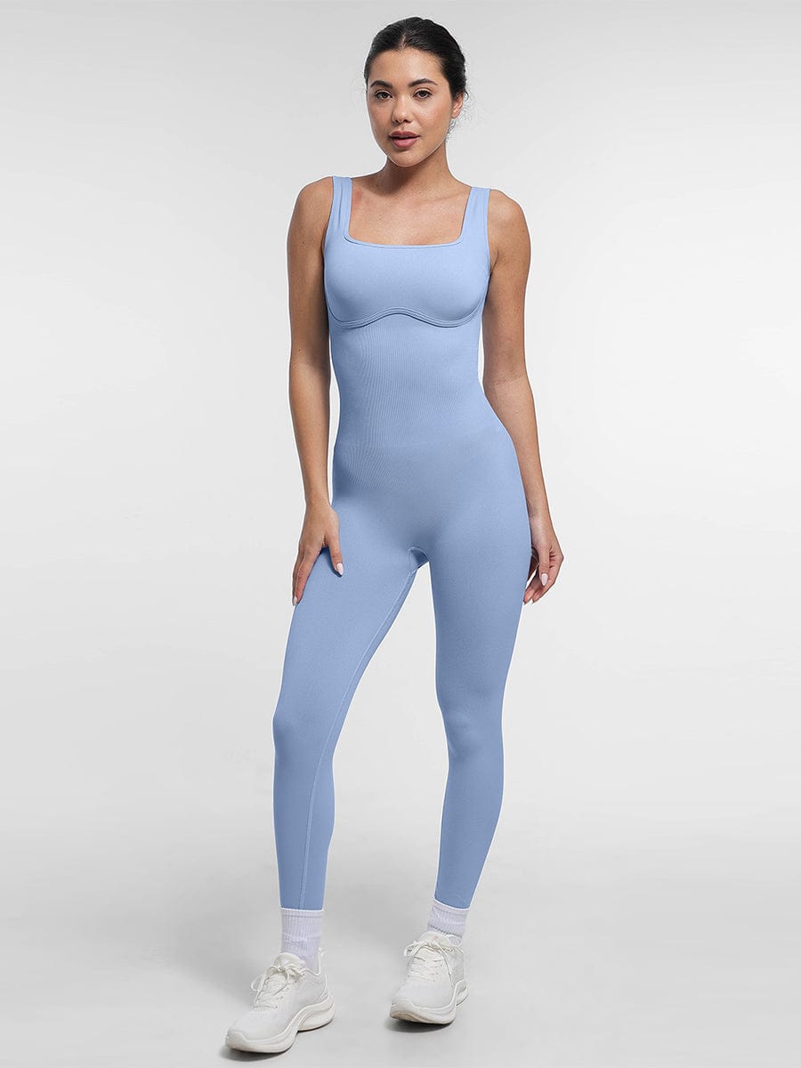 Wholesale Seamless Square Neck U-Shaped Back Design Shaping Jumpsuit