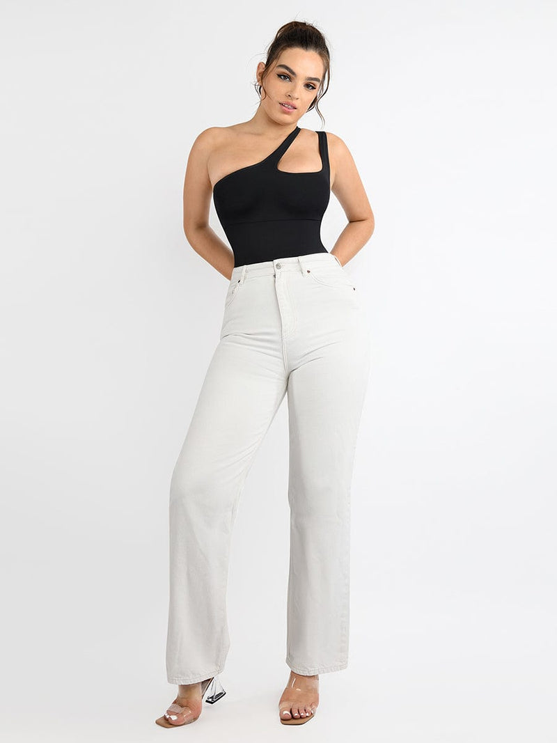 Wholesale One-shoulder Cut Out Waist and Abdomen Compression Shapewear