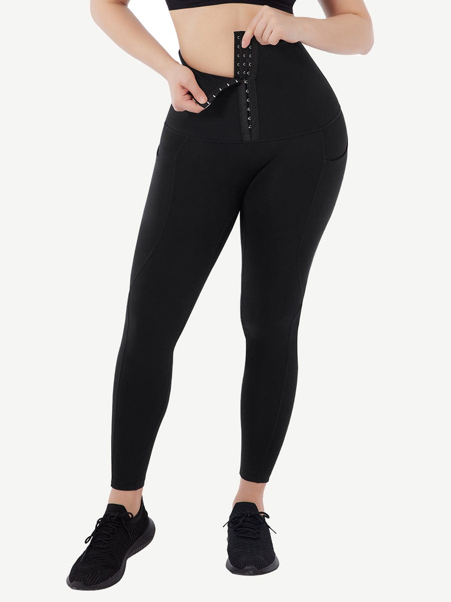 Wholesale Sports Shaping Belly Slimming Leg Body Pants With Pockets