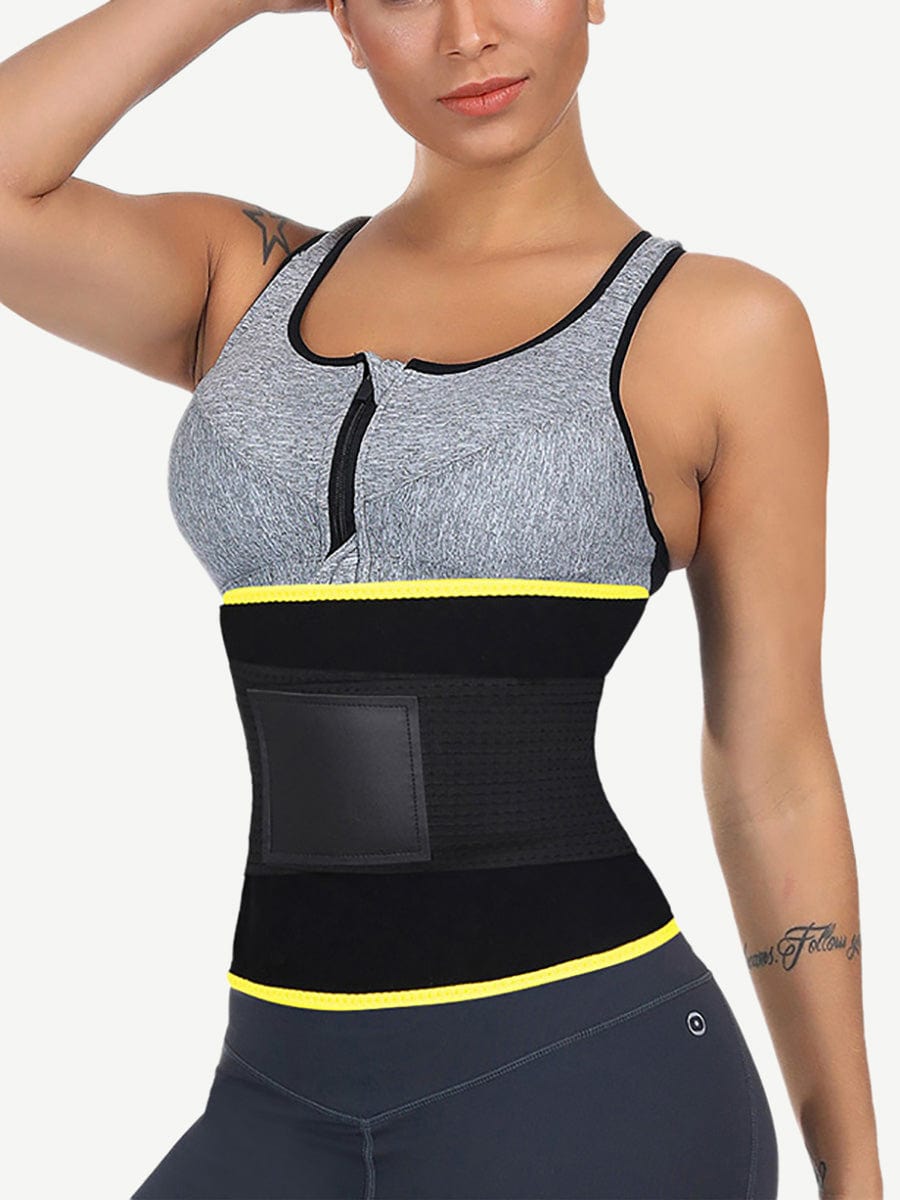 Wholesale Flat Out Yellow Detachable Bone Back Waist Cincher Big Size